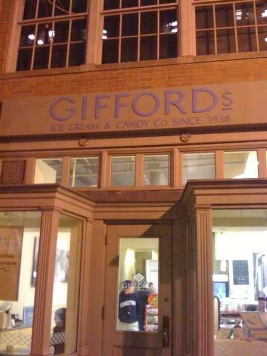 Menu at Gifford's Ice Cream & Candy, Washington, 555 11th St NW