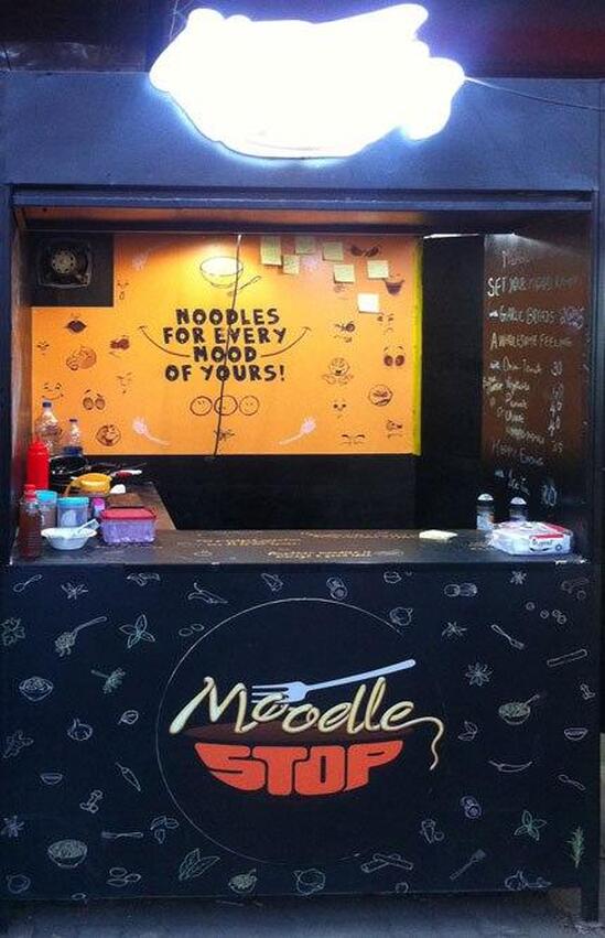 Menu at noodle stop, Chennai