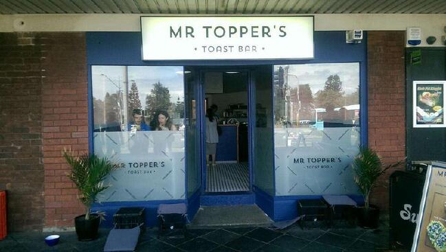 Menu at Mr Toppers Toast Bar, Bondi Beach