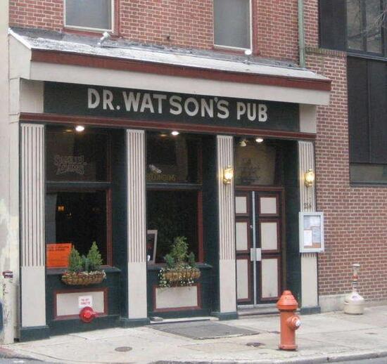 Menu at Dr Watson's Pub, Philadelphia
