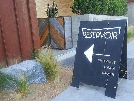 Menu at Reservoir restaurant, Palm Springs