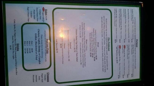 Menu at The Pickle Barrel, Monroe