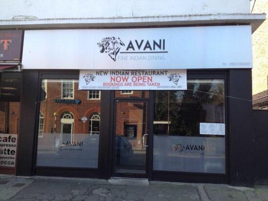 Menu at Avani restaurant, Radlett