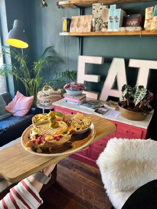 Menu at The Pink Cabbage Produce Company cafe, Mayfield